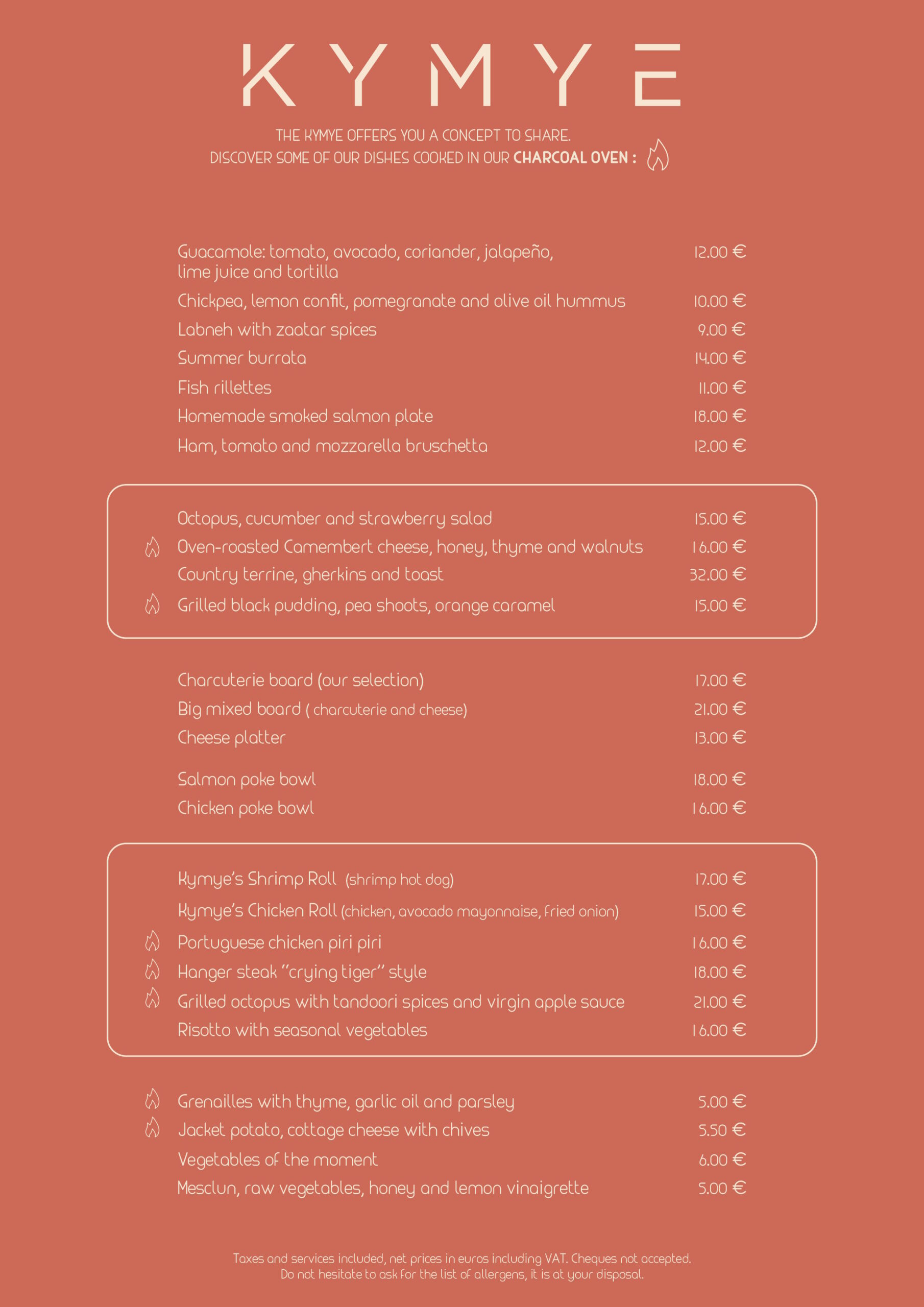 Carte des menus - Kymye - Restaurant | Pornichet